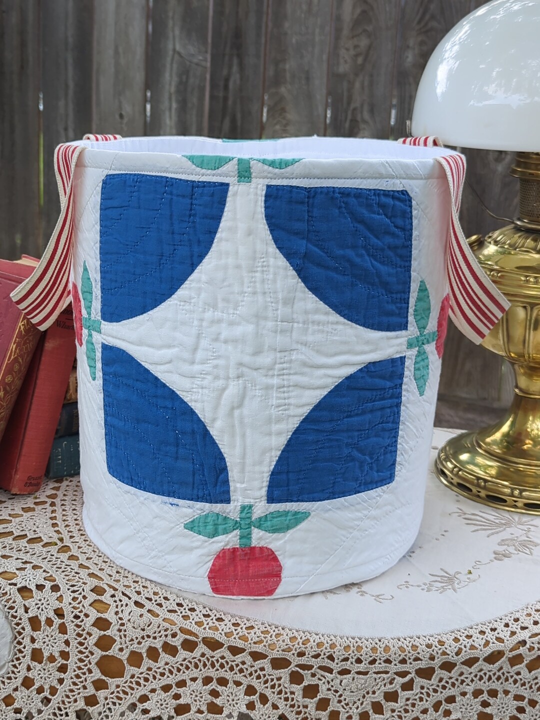Large Vintage Quilt Bucket - Etsy