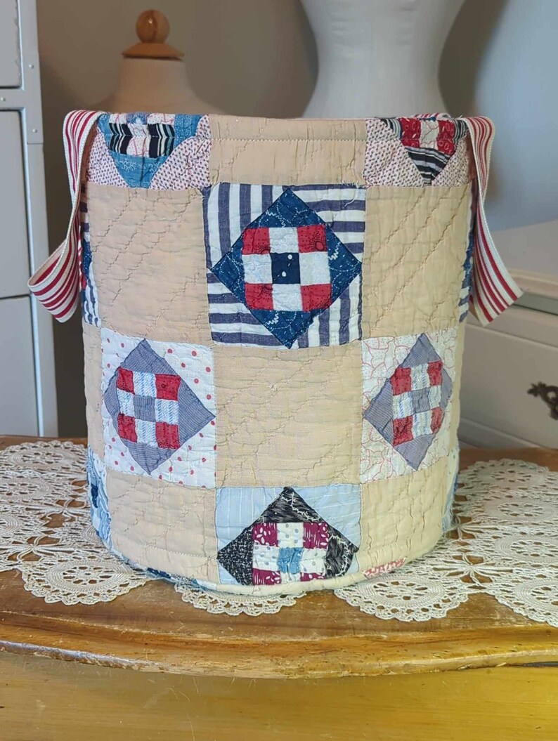 Large Antique Quilt Bucket style 3 - Etsy