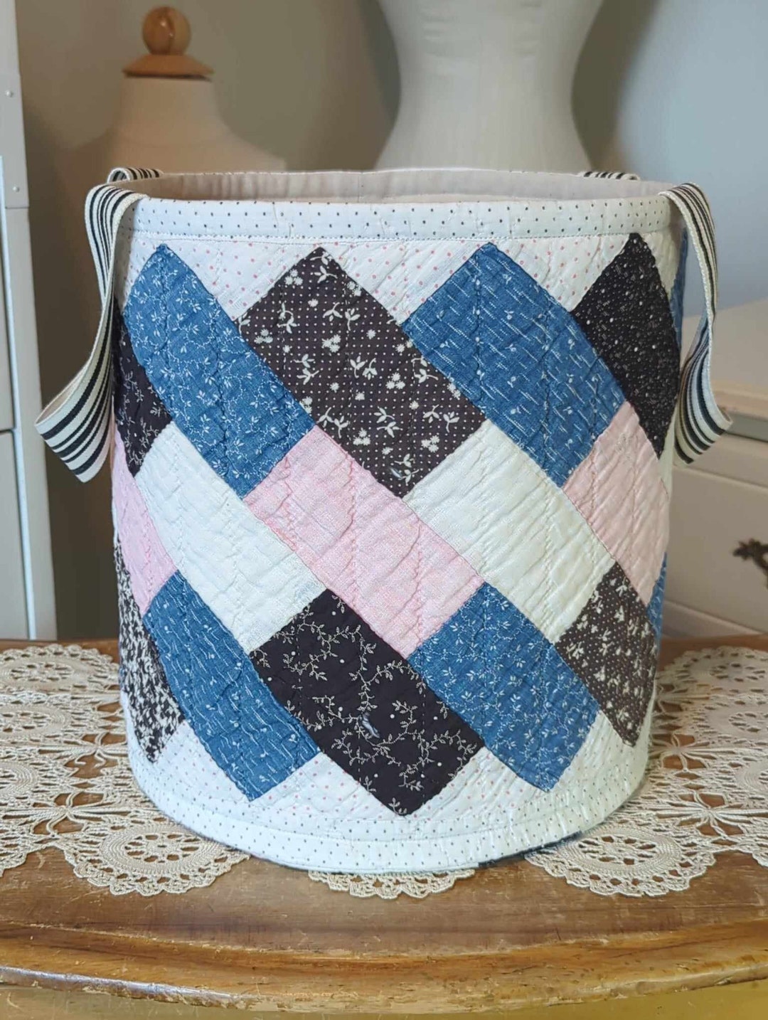 Large Antique Quilt Bucket style 5 - Etsy