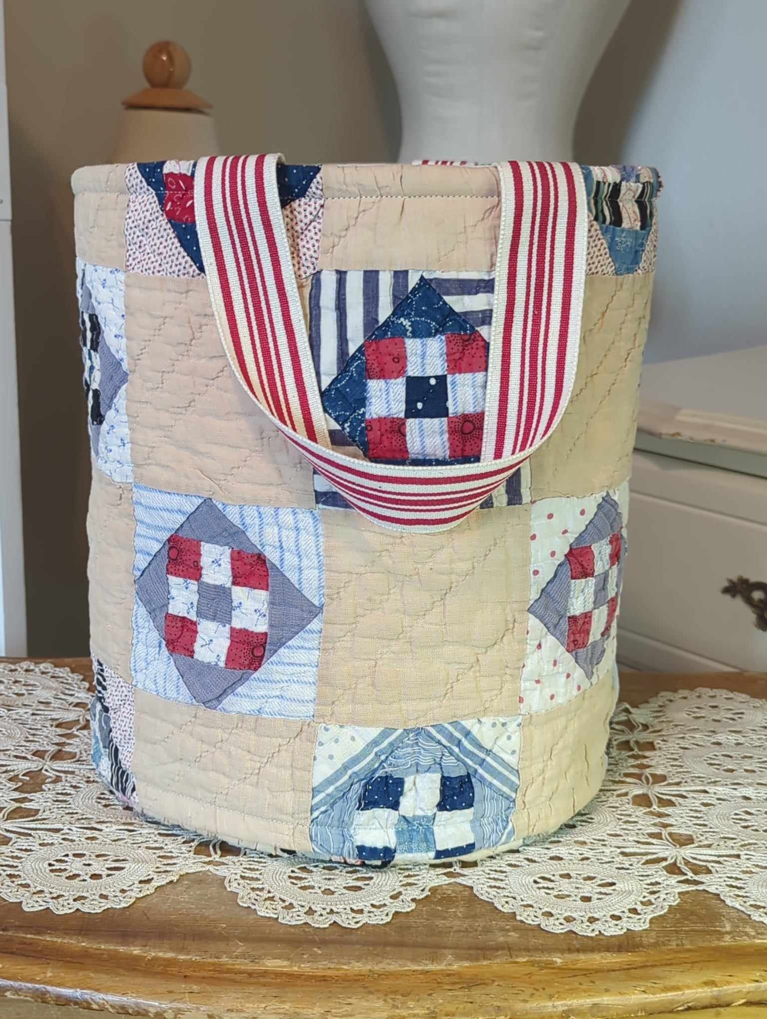 Large Antique Quilt Bucket style 3 - Etsy