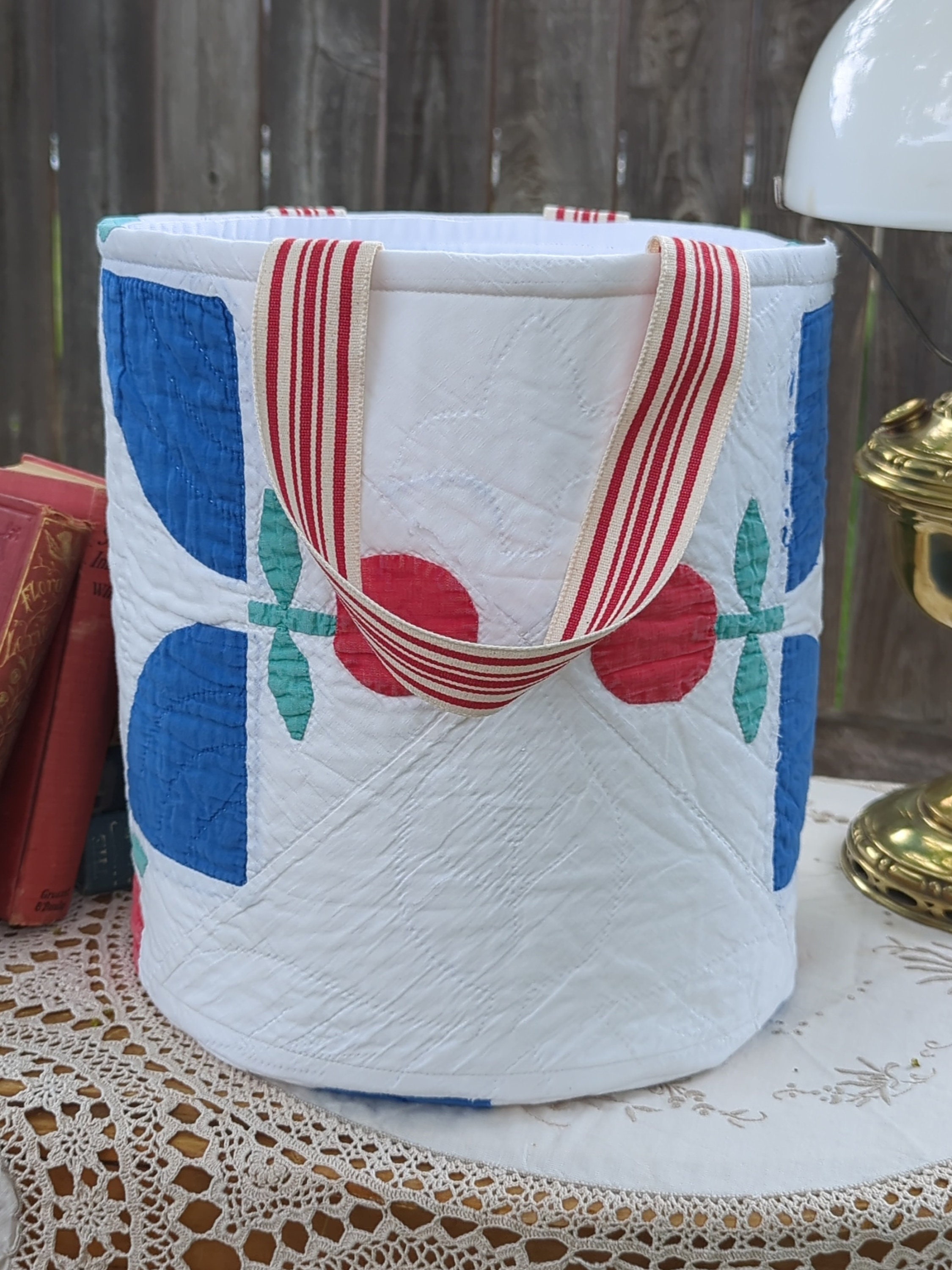 Large Vintage Quilt Bucket - Etsy