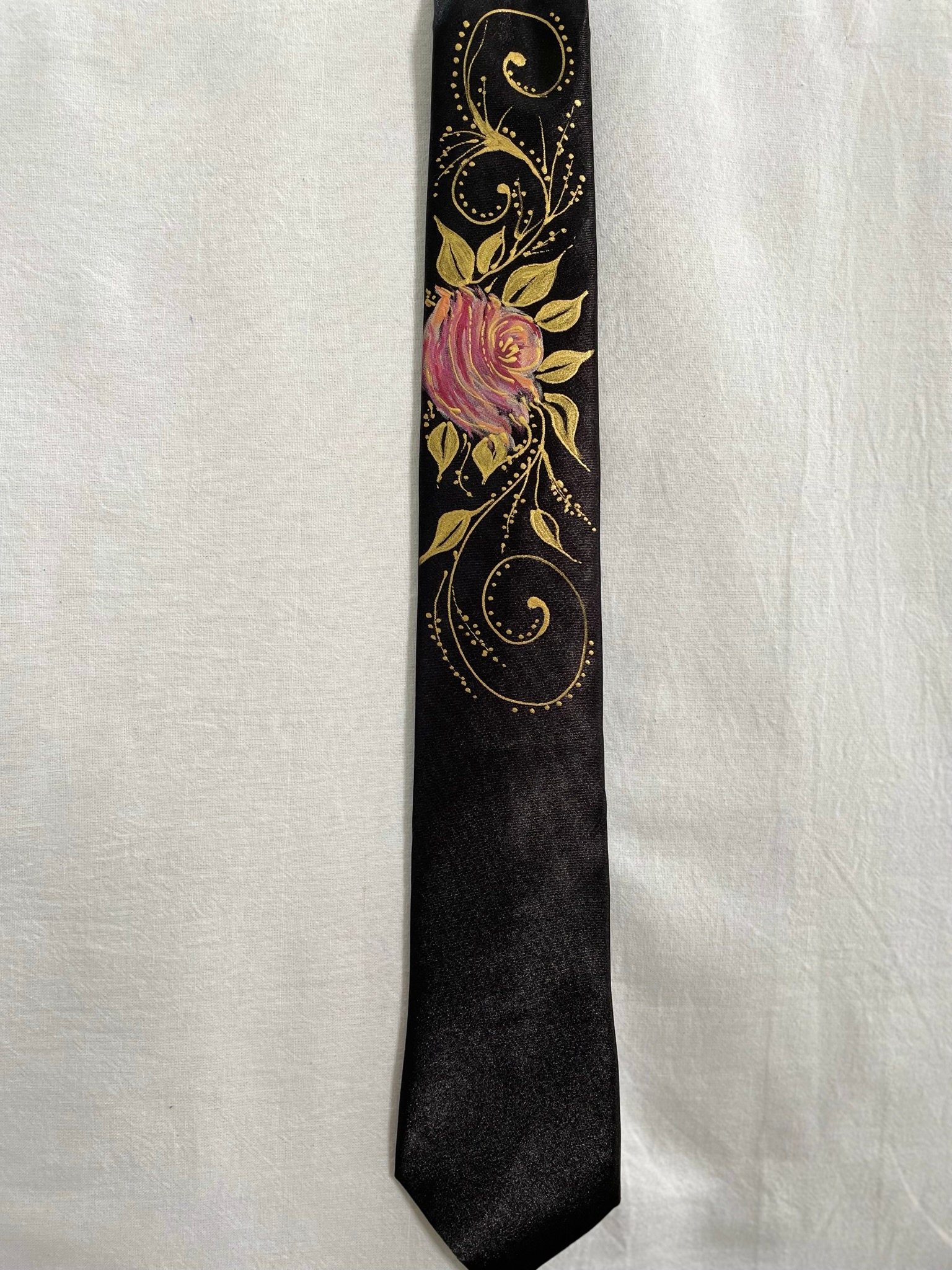 ROSE GARDEN | Designer Hand Painted Necktie | Conversation Starter ...