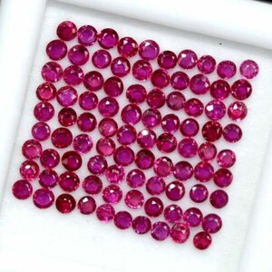 Lab Red Ruby 14K Real Yellow Gold Light Weight Gold Sold in 1 Pair ...