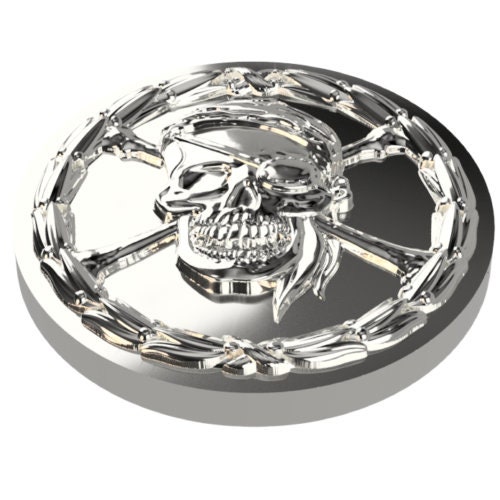 3D PIRATE SKULL Graphite Mold Oval Ingot Coin Mold for Silver Gold ...