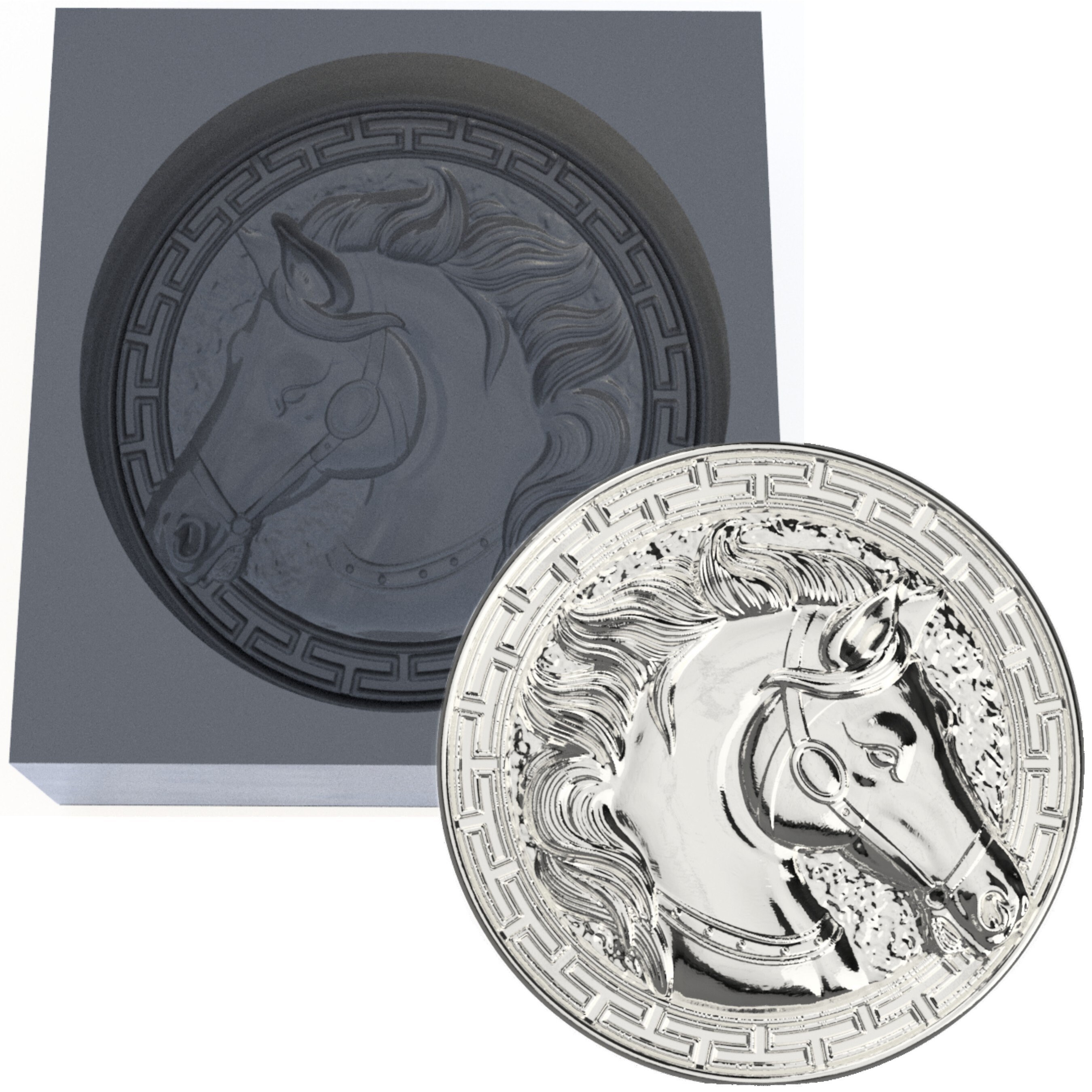 GRAPHITE COIN MOLD 3 Oz Horse Coin Ingot Coin Bar Mold for Silver Gold ...