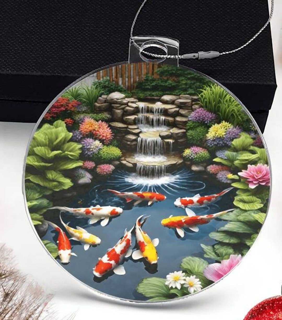 Koi Fish Pond Christmas Ornament, Koi Christmas Gift, Japenese Koi ...