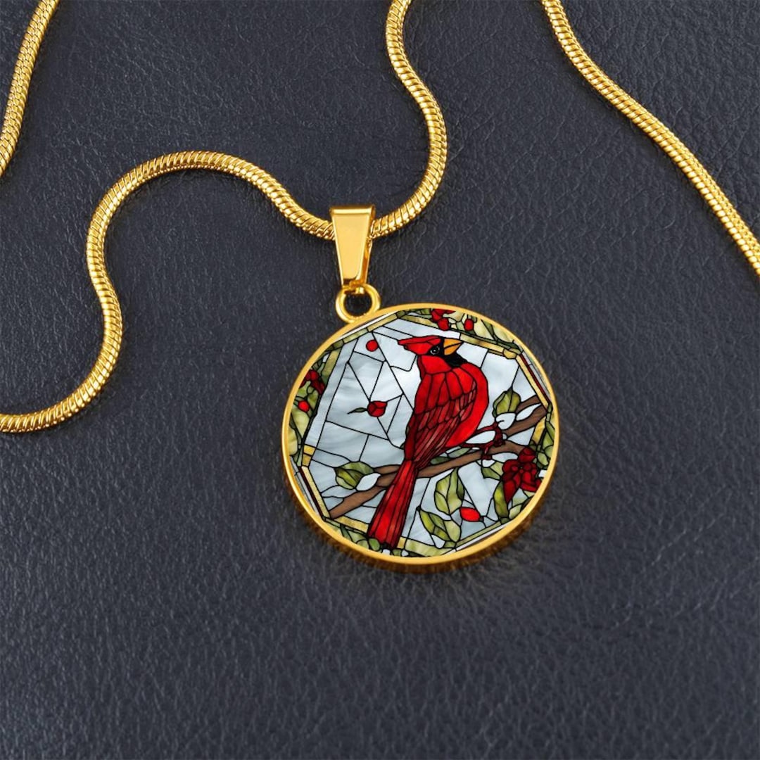 Stained Glass Cardinal Pendant Gift, Memorial Gift, Personalized ...