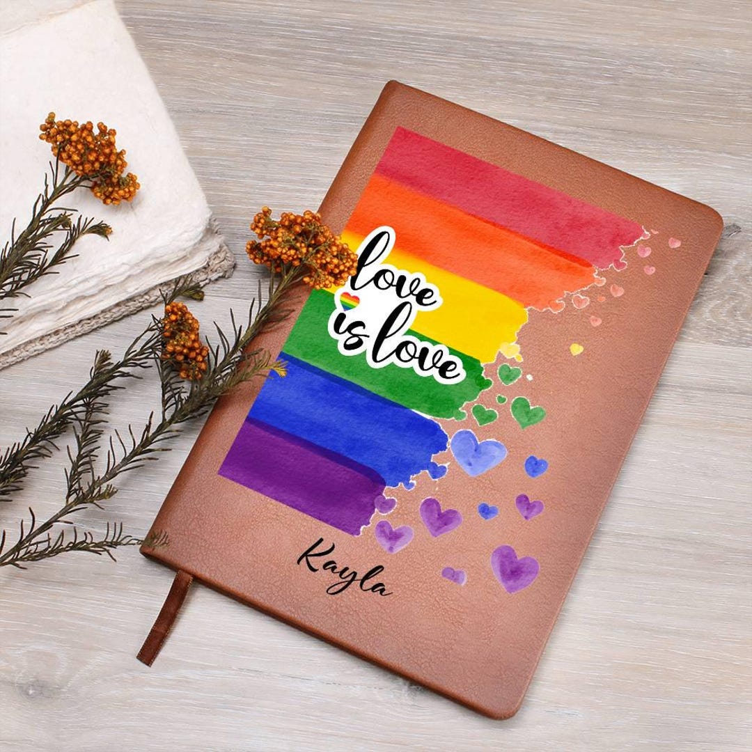 Personalized Rainbow Flag Journal, Custom LGBTQ Pride Hardcover ...