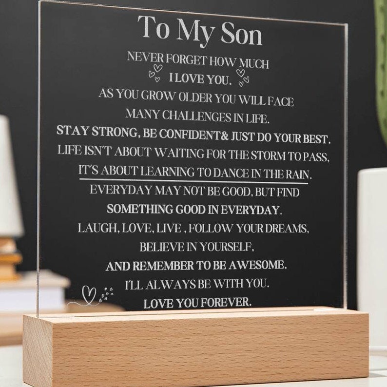Son Gift, Christmas Gift, Son Keepsake, Gift for Him, Son Birthday, Son ...