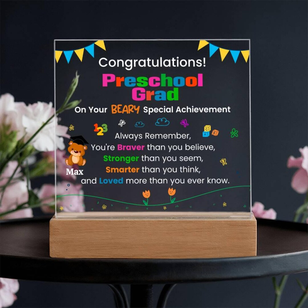 Personalized Preschool Graduation Frame, Kindergarten Photo Frame, Pre ...