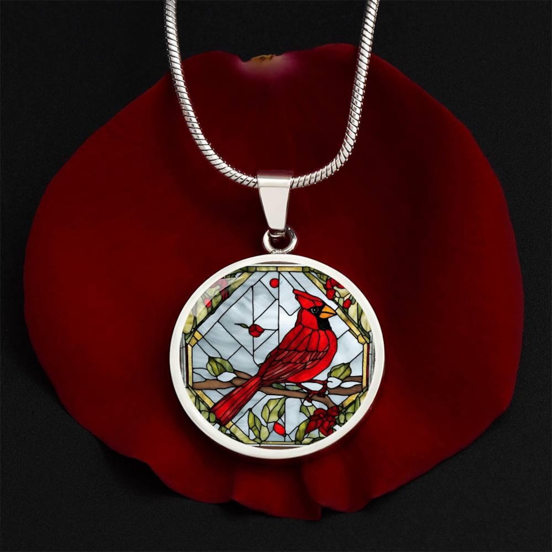 Cardinal Necklace, Memorial Gift, Cardinal Pendant, Remembrance ...