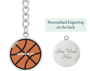 Basketball Keychain, Basketball Team Key Fob, Basketball Accessory ...