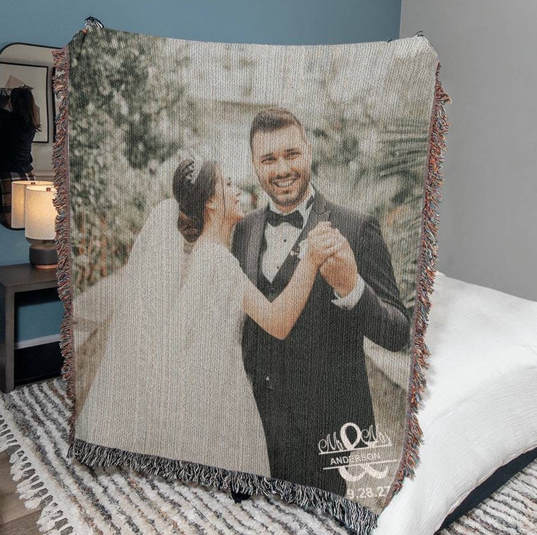 Personalized Wedding Blanket, Mr. and Mrs Monogram, Sentimental ...