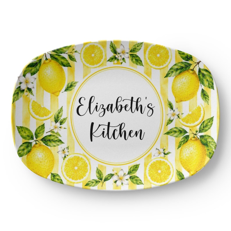 Personalized Lemon Serving Tray, Custom Lemon Kitchen Keepsake for Mom ...