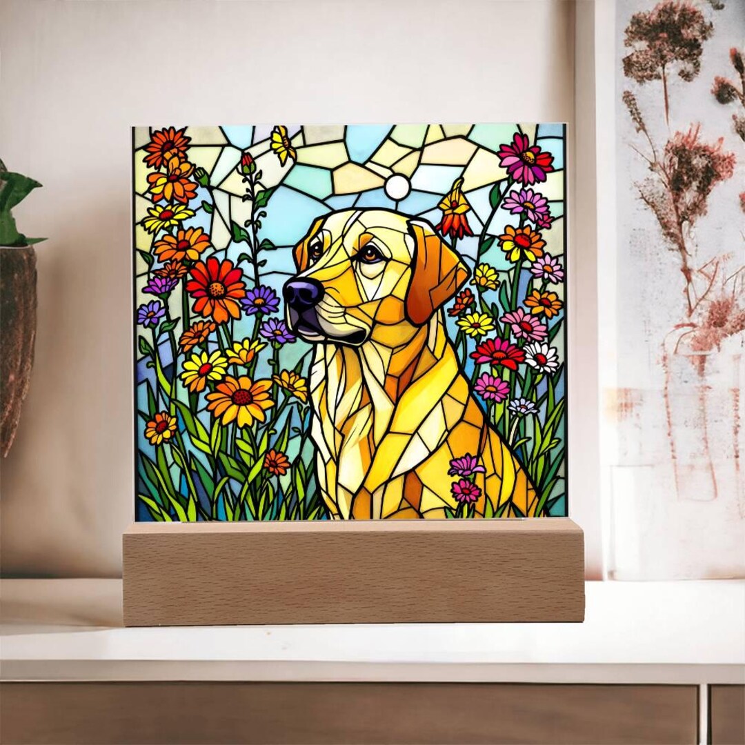 Labrador Retriever Faux Stained Glass Acrylic Plaque, Gift for Dog Mom ...