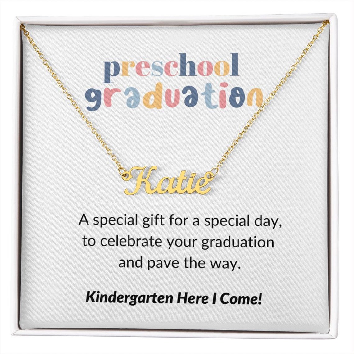 Personalized Preschool Graduation Name Necklace Pre-k Custom - Etsy