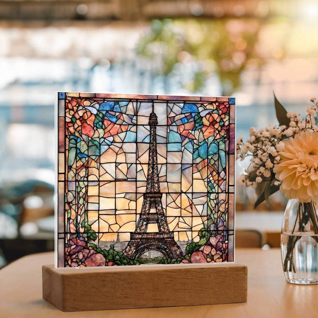 Eiffel Tower Paris France Decor, LED Acrylic Sign, Gift for Traveler ...