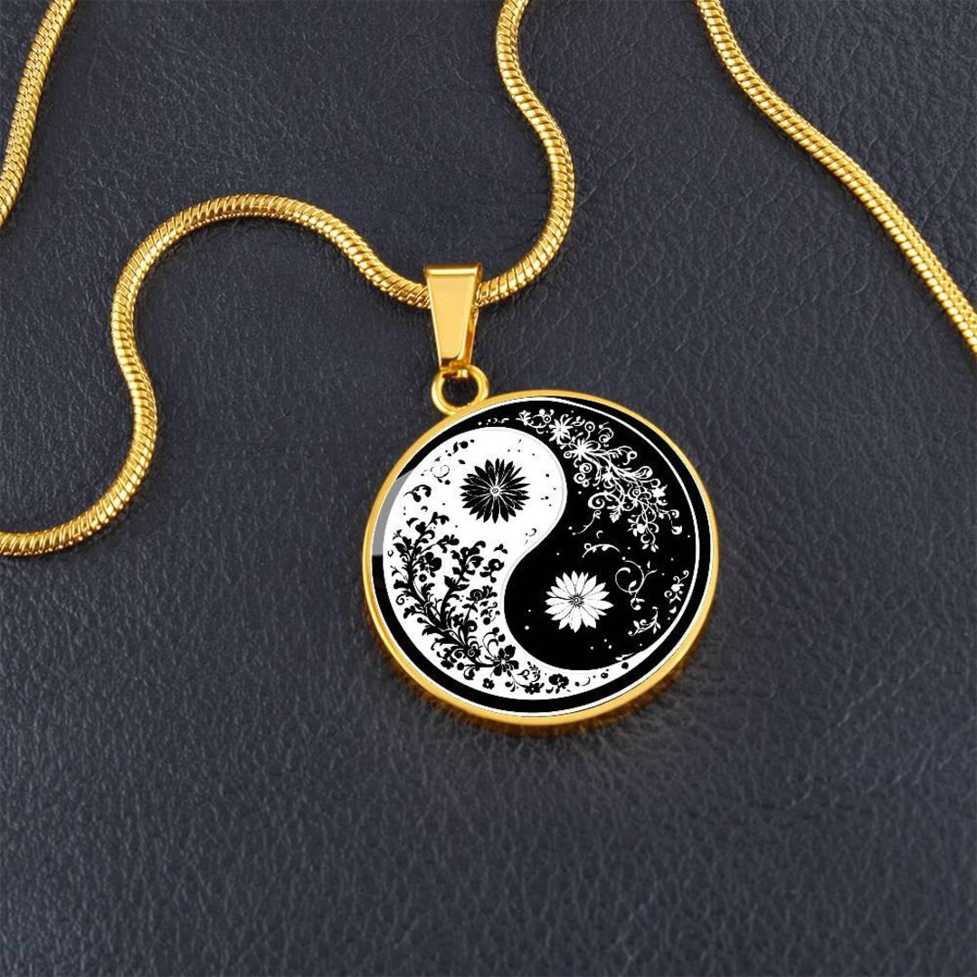 Yin Yang Necklace, Personalized Gold Yin Yang Pendant, Chinese Yin and ...