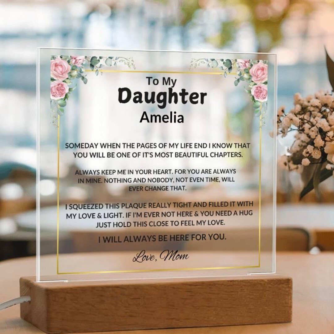 Daughter Acrylic Plaque: Sentimental Gift From Mom - Etsy
