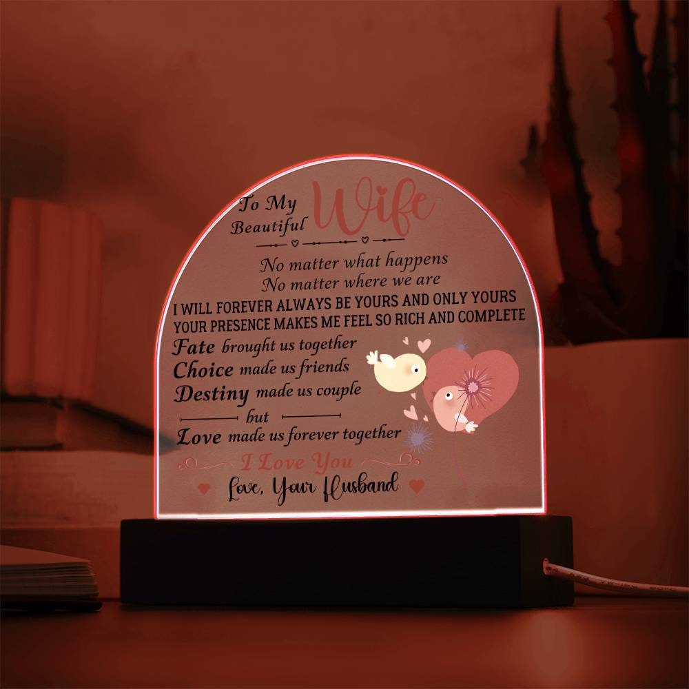 To My Wife Acrylic Plaque,wife Birthday Gift,wife Gift From Husband ...