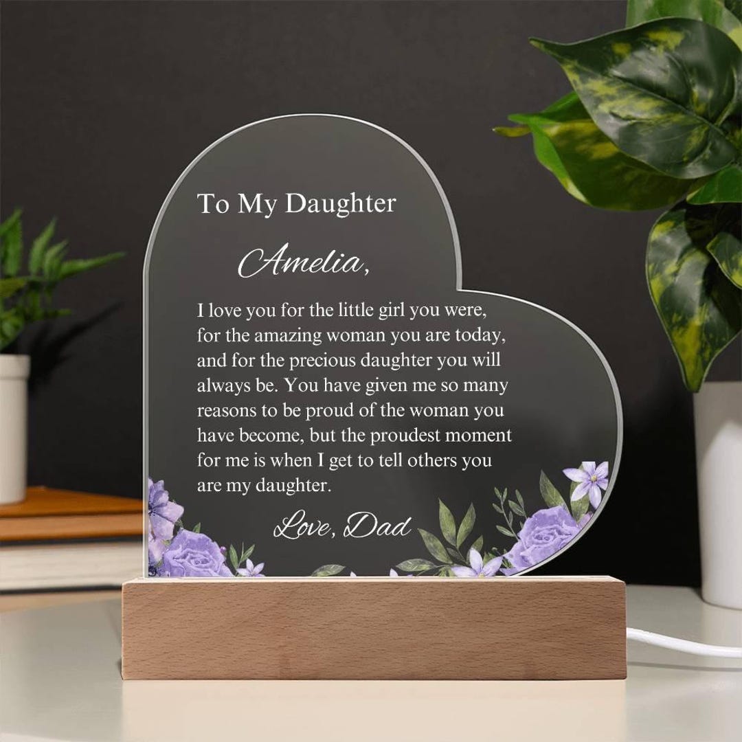 To My Daughter Acrylic Plaque, Personalized Plaque for Daughter ...