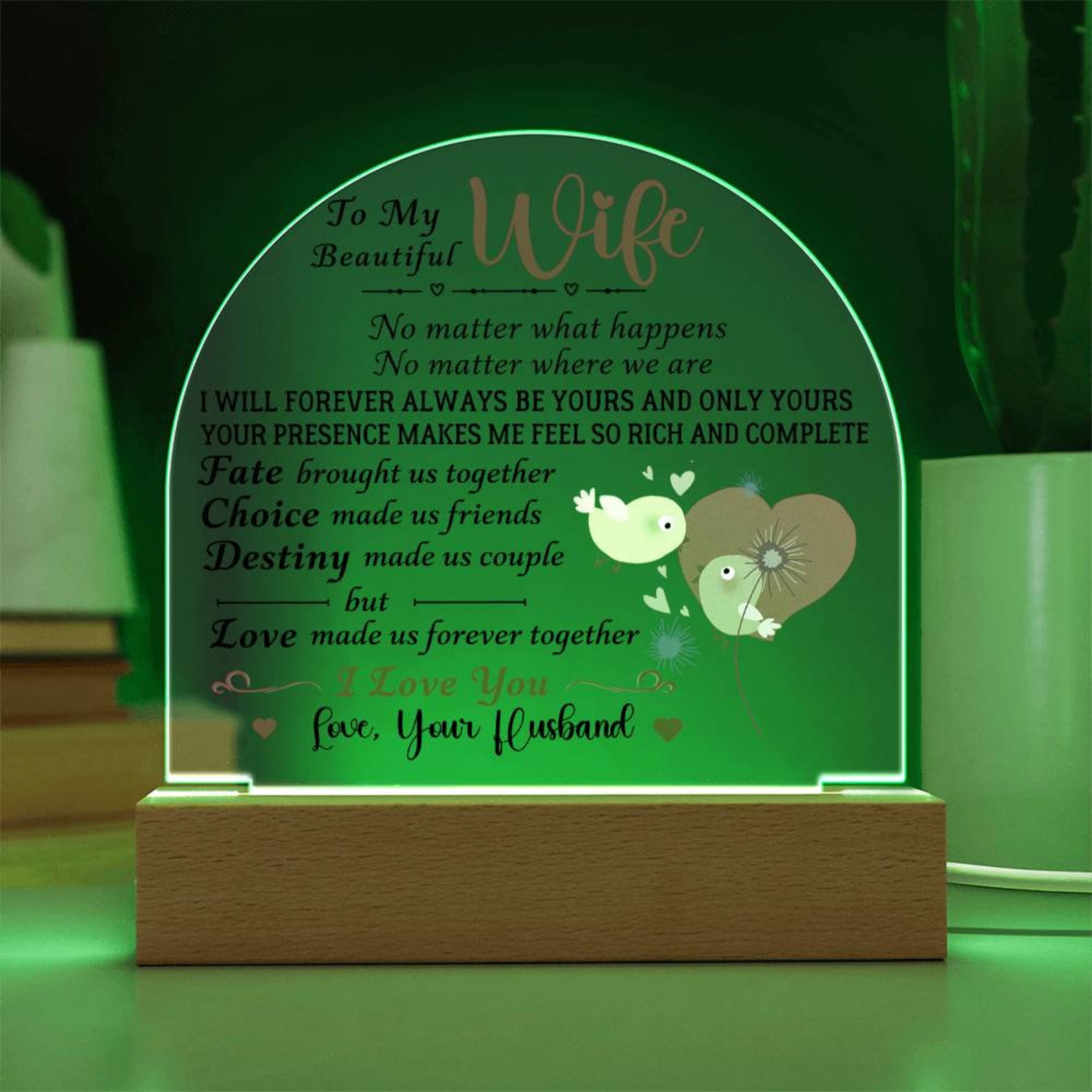 To My Wife Acrylic Plaque,wife Birthday Gift,wife Gift From Husband ...