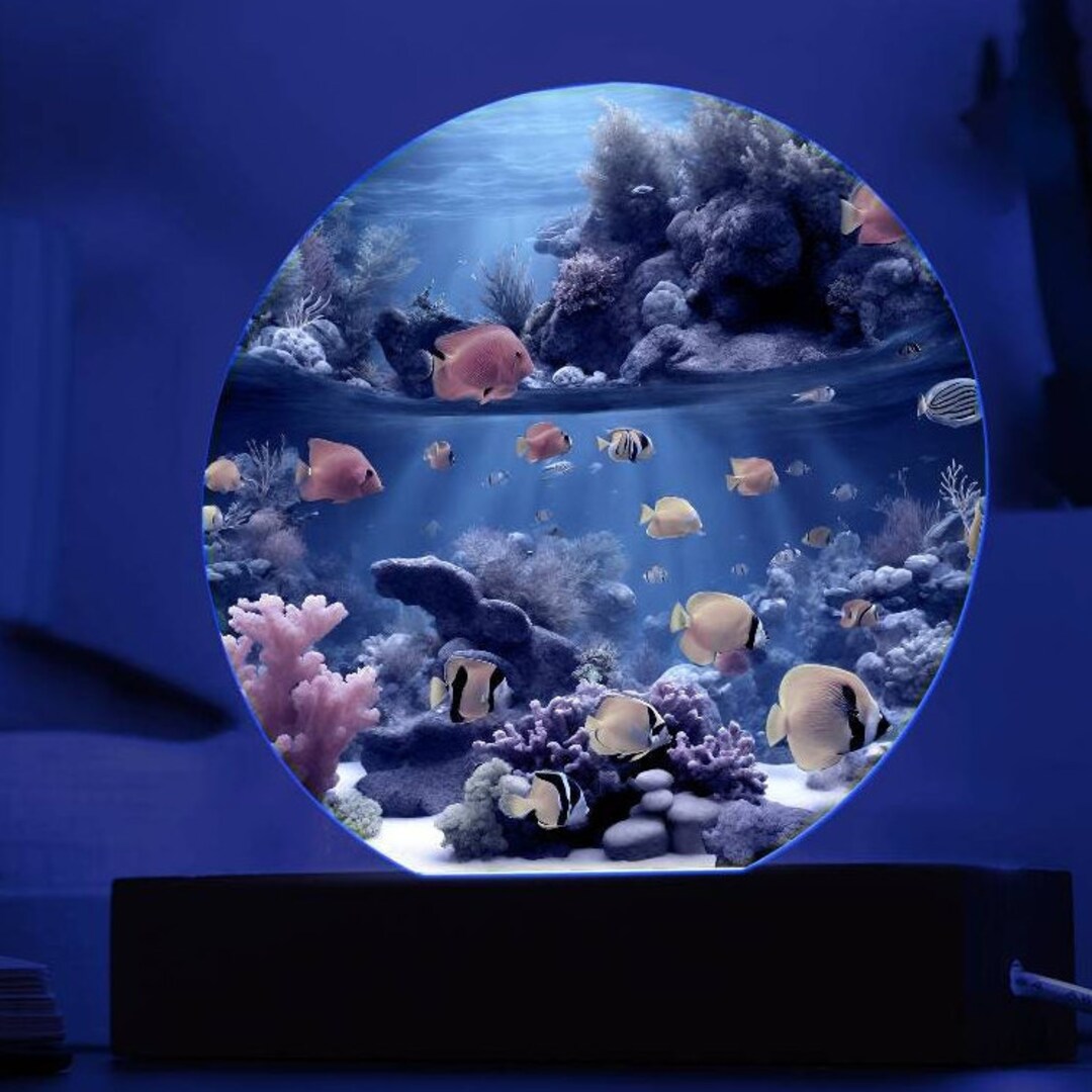 Fish Night Light, Virtual Aquarium Acrylic Plaque, Kids Night Light ...