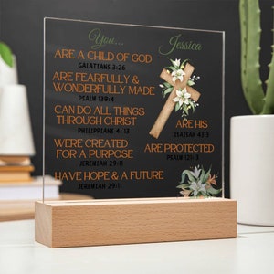 Child of God Bible Verses Affirmation Sign Custom Name, Confirmation ...