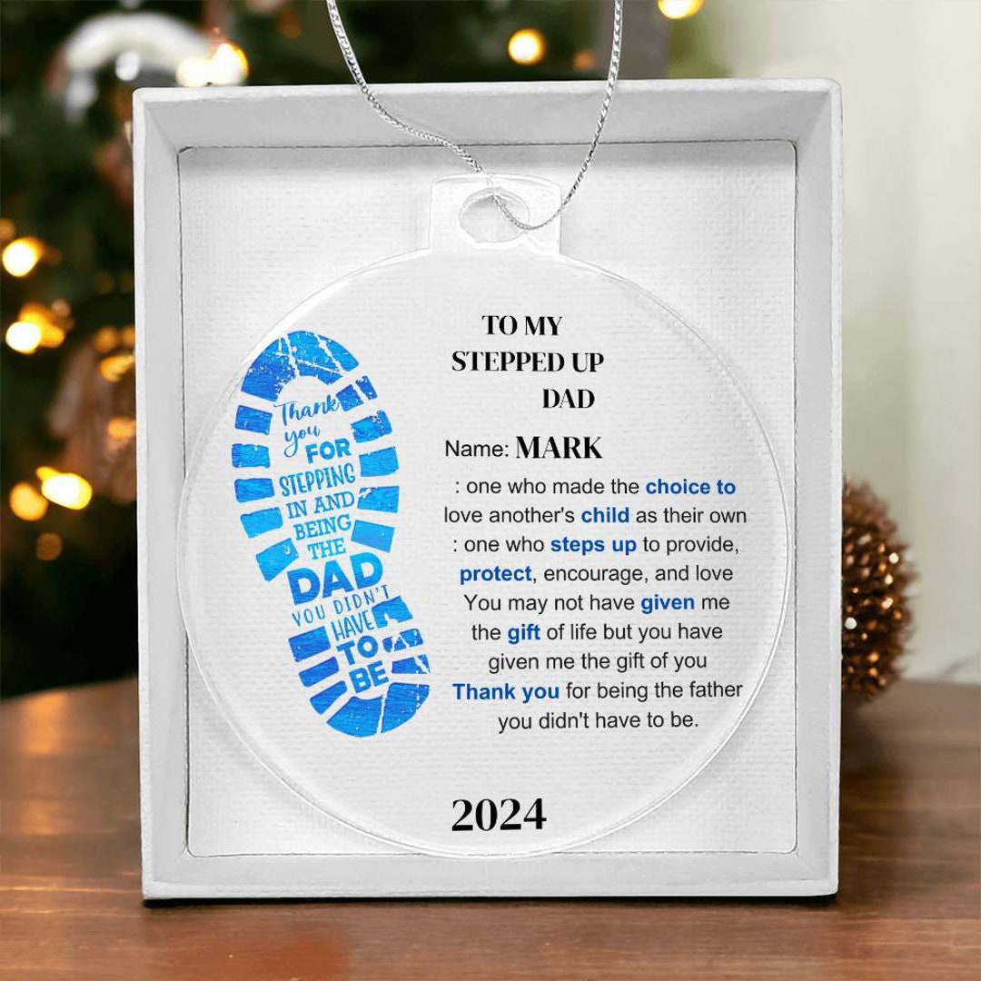 Stepped up Dad Definition Ornament, Step Dad Christmas Gifts ...