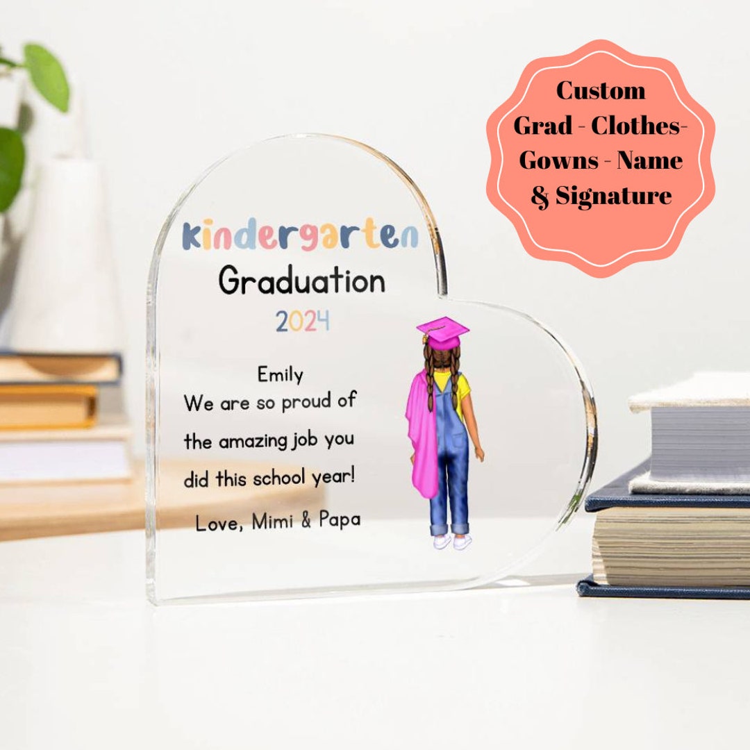 Personalized Kindergarten Graduation Acrylic Heart Plaque Gift - Etsy