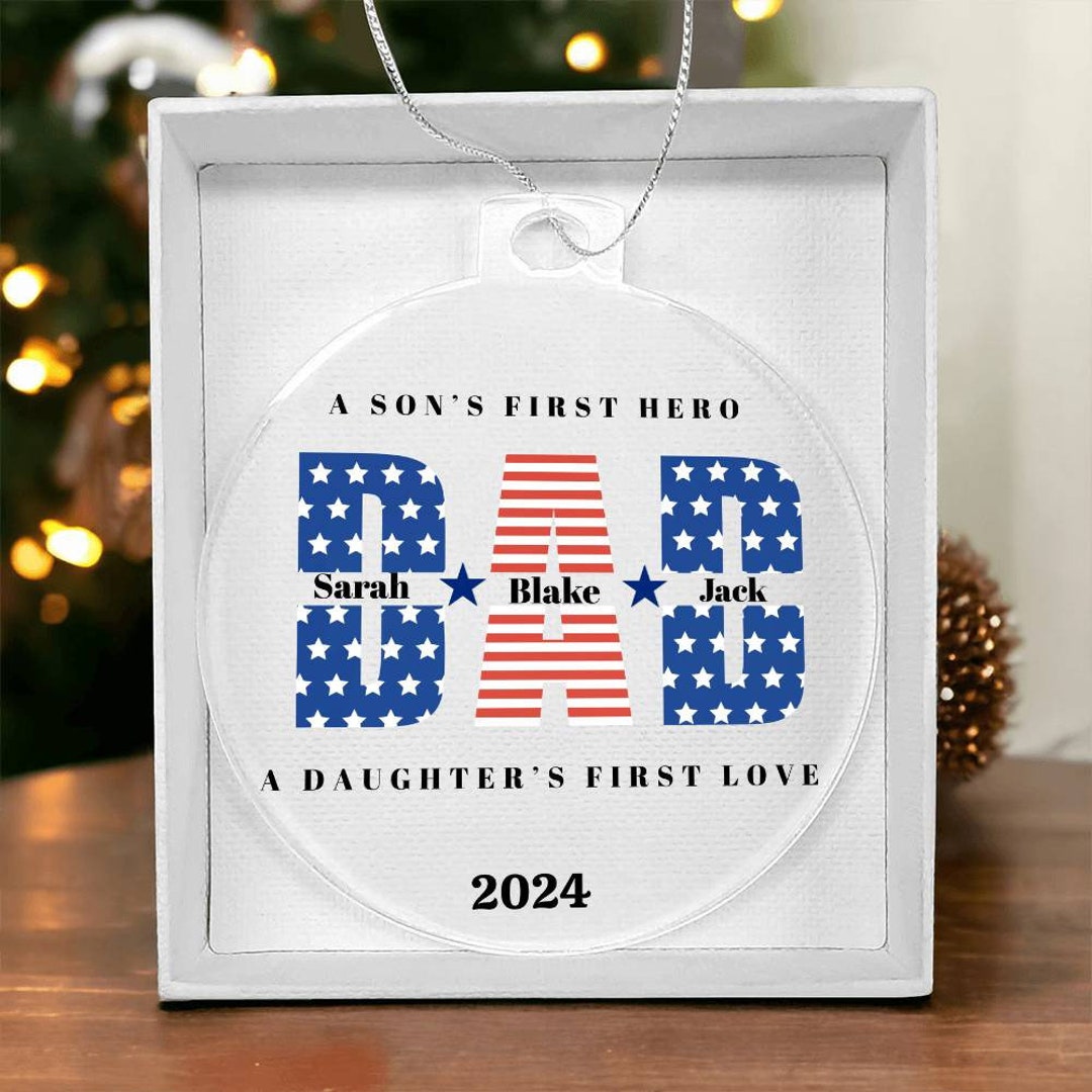 Military Dad Christmas Ornament, Dad Ornament, US Military Ornament ...