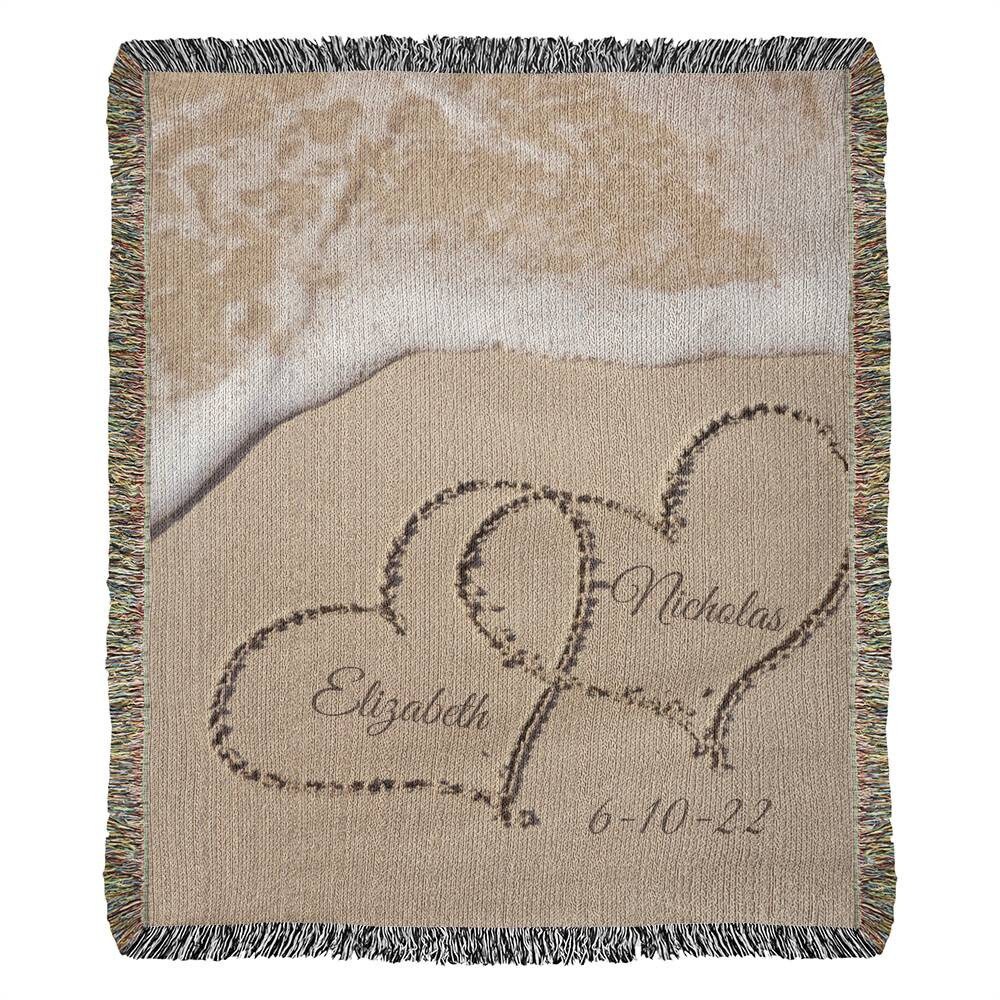 Names in Sand Custom Wedding Anniversary Keepsake Blanket - Etsy