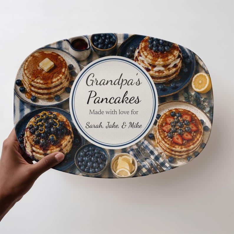 Personalized Pancake Plate, Grandpa Gift From Kids, Breakfast Plate ...