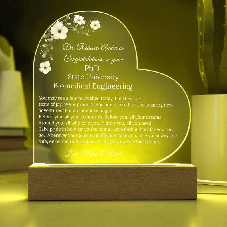 Personalized Phd Graduation Acrylic Plaque, Custom Phd Graduate Gift ...