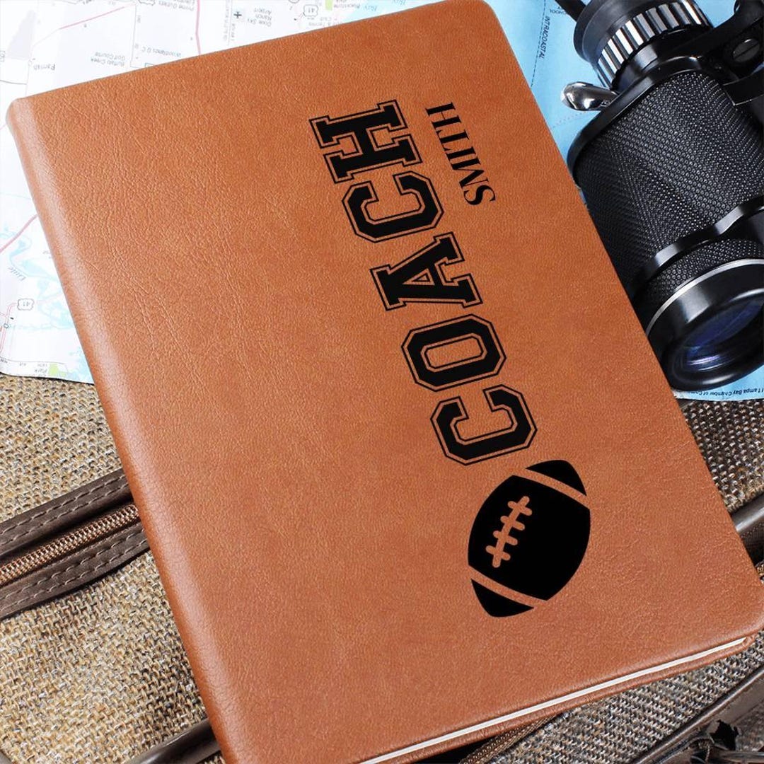 Football Coach Personalized Leather Journal, Custom Gift for Coach ...
