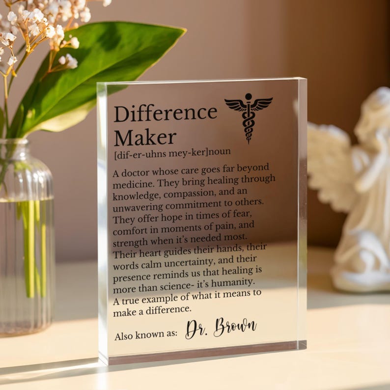 Personalized Doctor Gift Acrylic Plaque, Doctor Appreciation ...