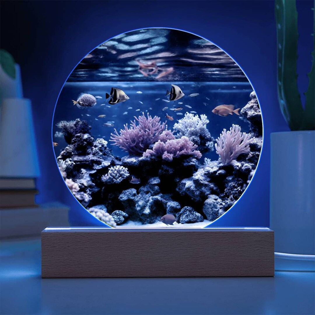 Fish Night Light, Virtual Aquarium Acrylic Plaque, Kids Night Light ...