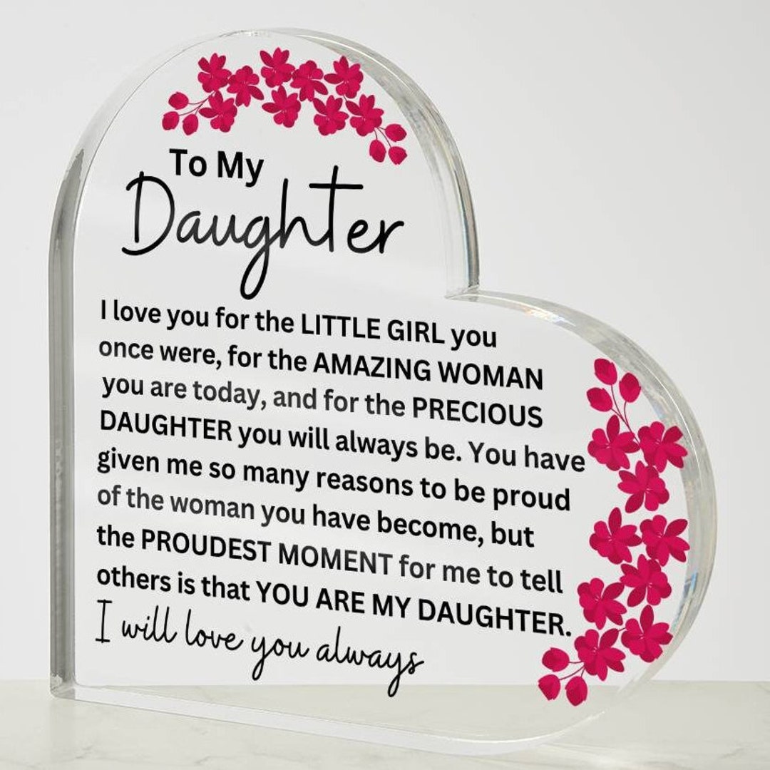 Daughter Heart Plaque Gift From Mom Dad, Graduation Presents for ...