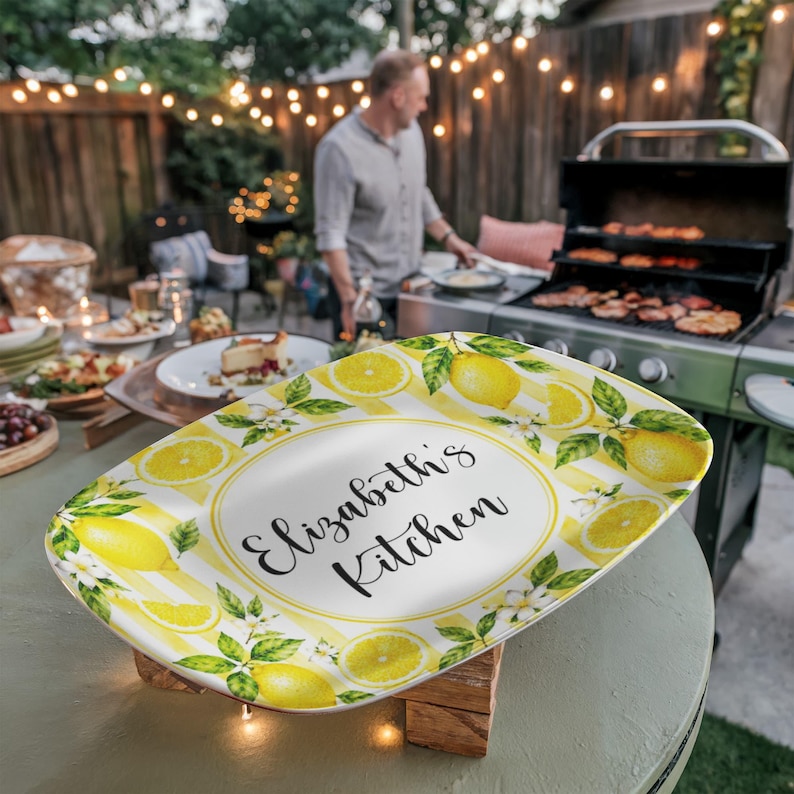 Personalized Lemon Serving Tray, Custom Lemon Kitchen Keepsake for Mom ...