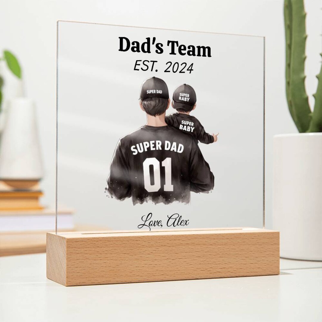 Fathers Day Football Sports Acrylic Plaque, Personalized Gift for Dad ...