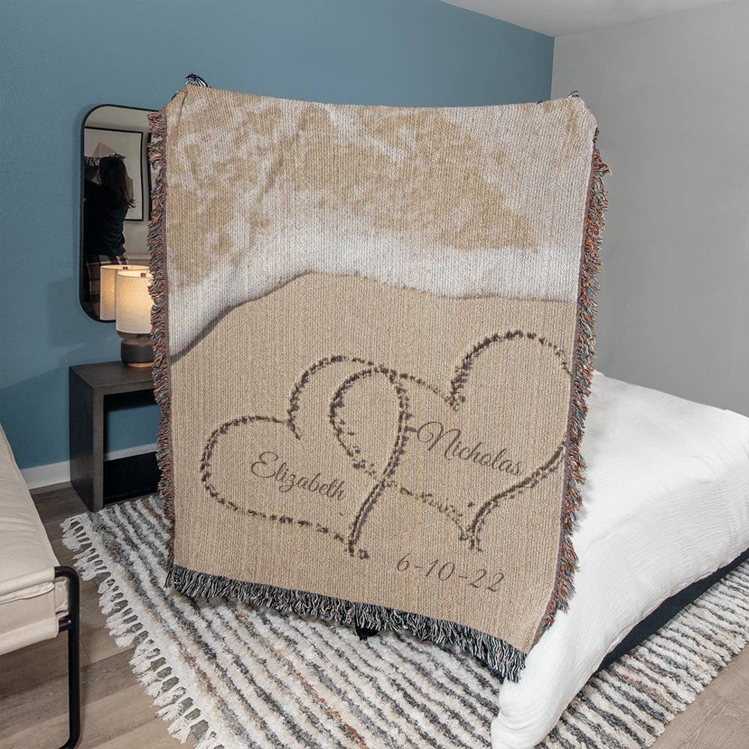 Names in Sand Custom Wedding Anniversary Keepsake Blanket - Etsy