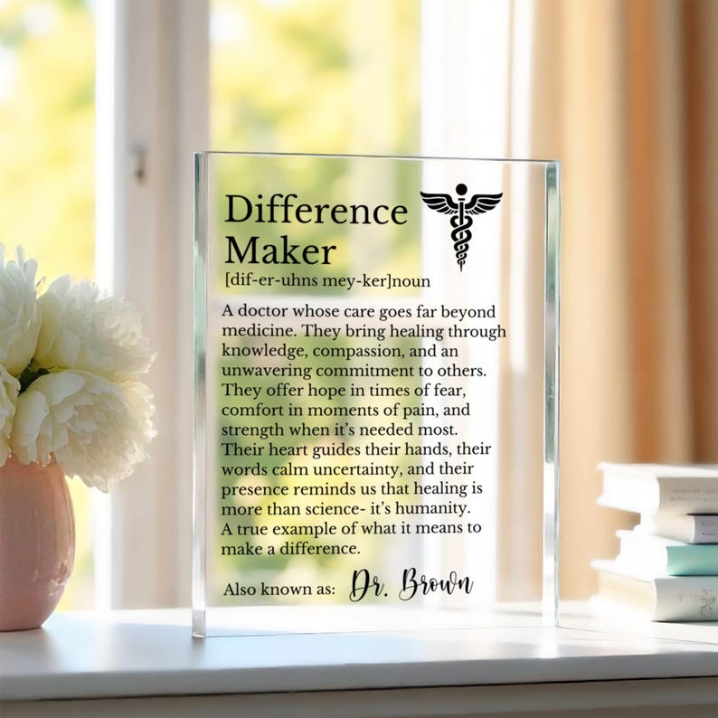 Personalized Doctor Gift Acrylic Plaque, Doctor Appreciation ...