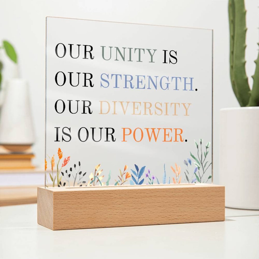Unity Positive Quotes Art, Motivational Plaque, Inspiring Quotes Home ...