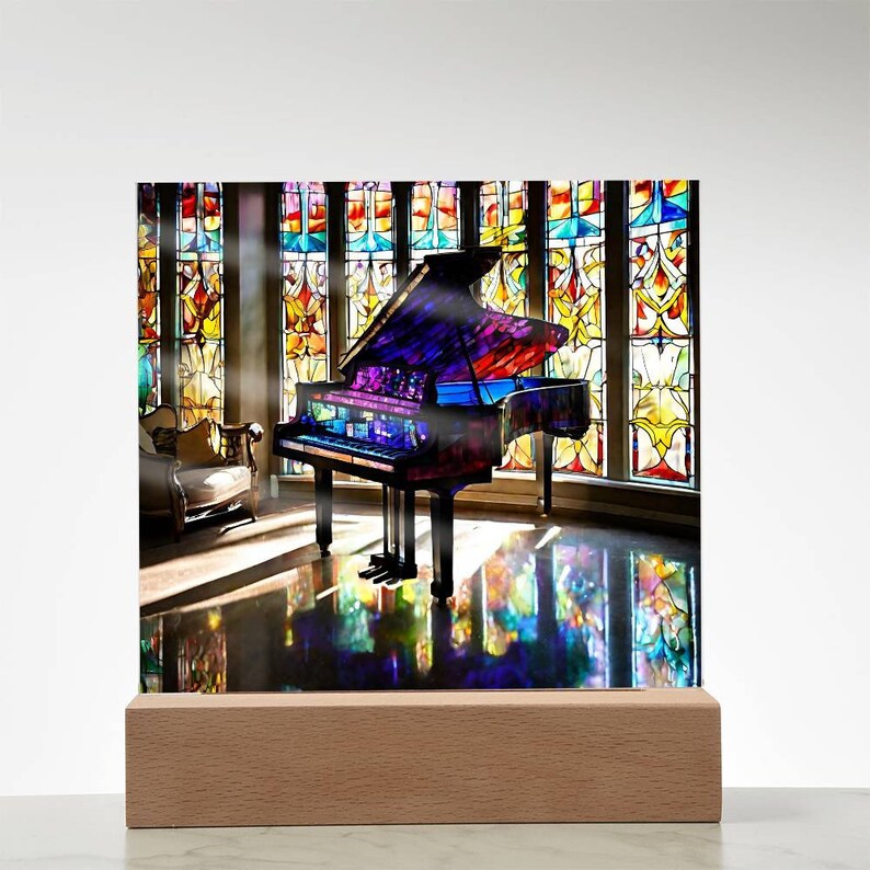 Simulated Stained Glass Piano Led Light Piano Art Piano - Etsy