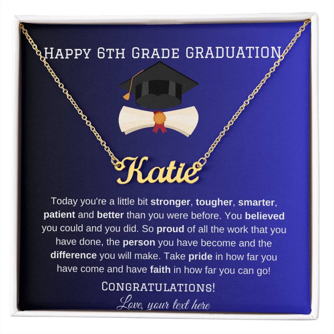 6th Grade Graduation Gift, Elementary School Grad Gift, Cursive Name ...