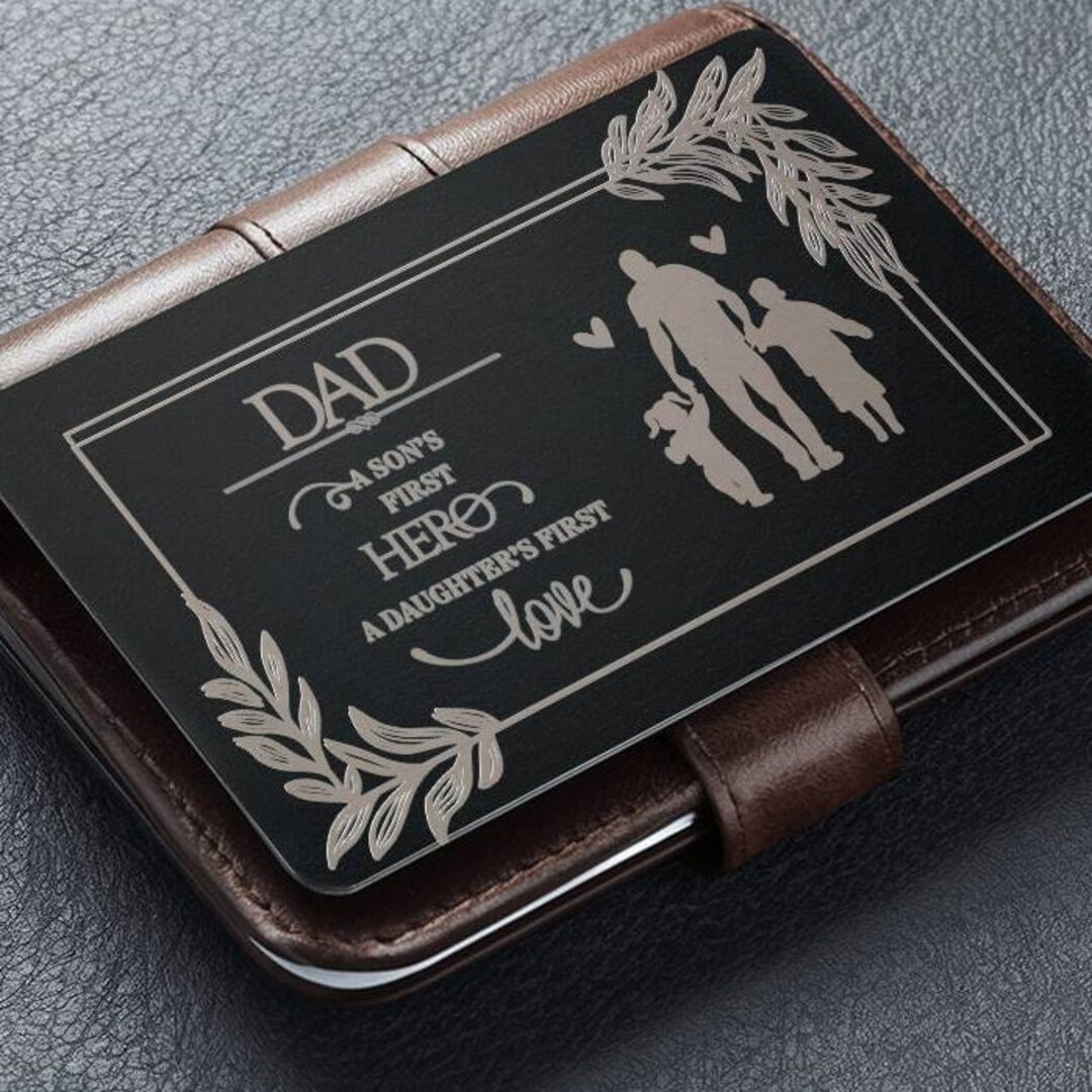 Dad Engraved Wallet Card, Fathers Day Personalized Card for Dad From ...