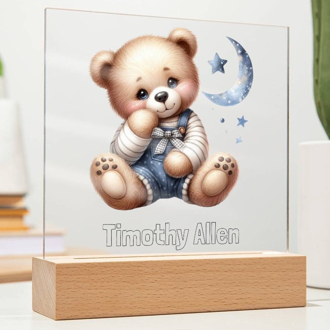 Teddy Bear Night Light, Boys Bedroom Decor, Nursery Room, Babies Room ...