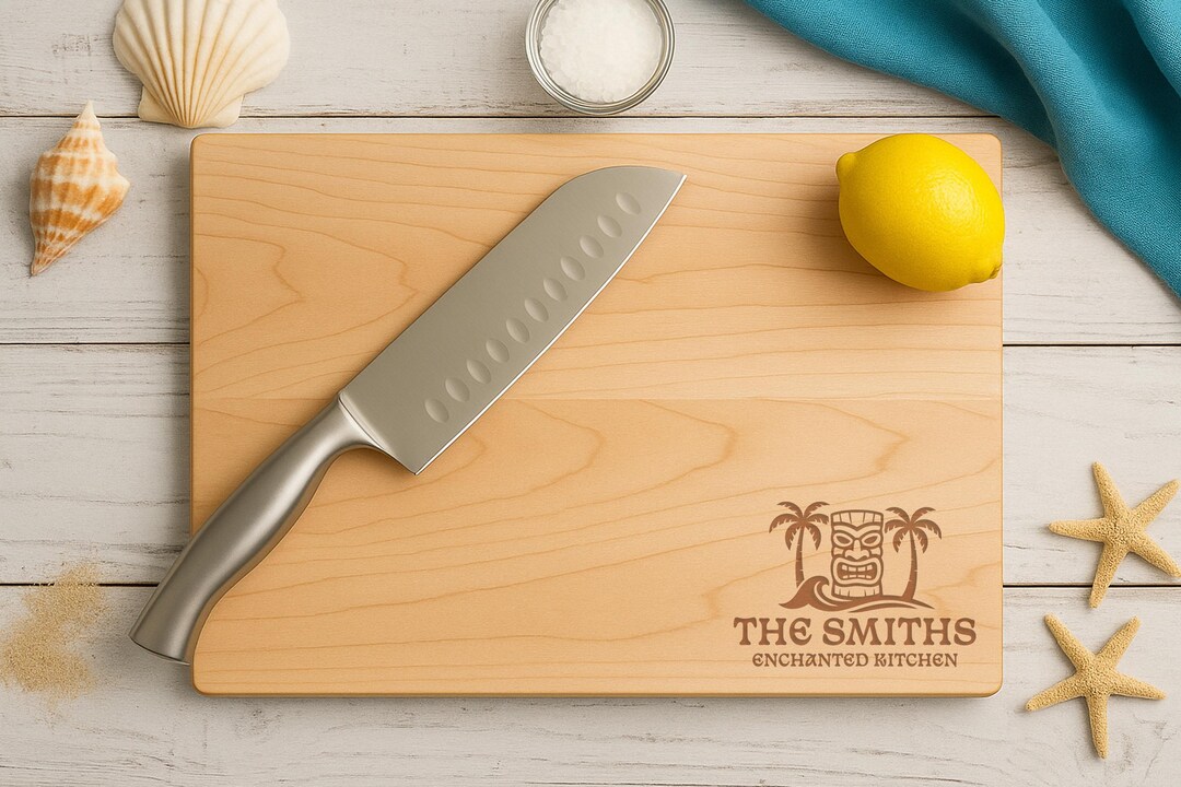 Personalized Tiki Cutting Board: Engraved Tropical Decor, Beach House ...