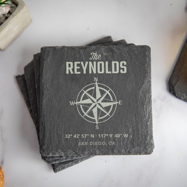 Compass Coaster - Etsy