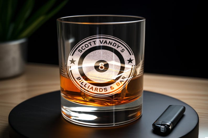 Engraved Billiards Whiskey Glass: Personalized Pool Room Decor - Etsy